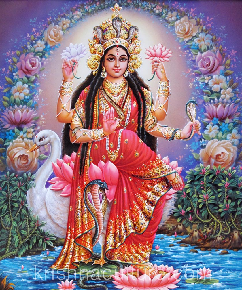 Ganga Goddess Wallpaper Surmul 45.72 Cm Saraswati Mata With Vandana